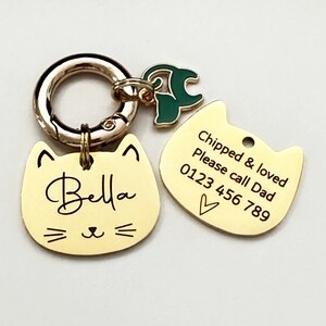 Engraved Cat Name Tag in Stainless Steel /personalized Cat ID Tags/cat ...