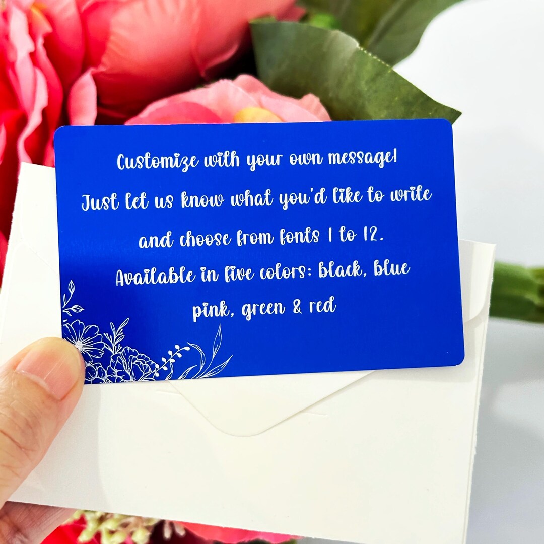 Metal Wallet Card Personalised Your Own Message, Metal Wallet Card ...