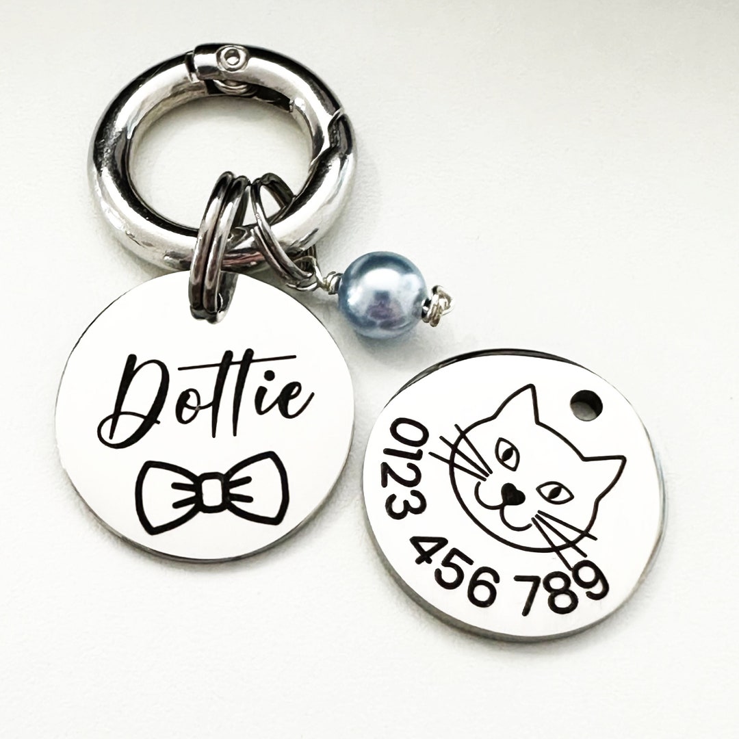 Durable Cat ID Tag Laser Engraved Stainless Steel/cat ID Tags Australia ...