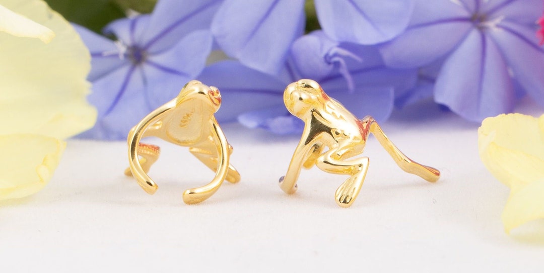 Frog Ear Cuff 18k Gold Fill Sterling Silver/frog Earrings Clip On/frog ...