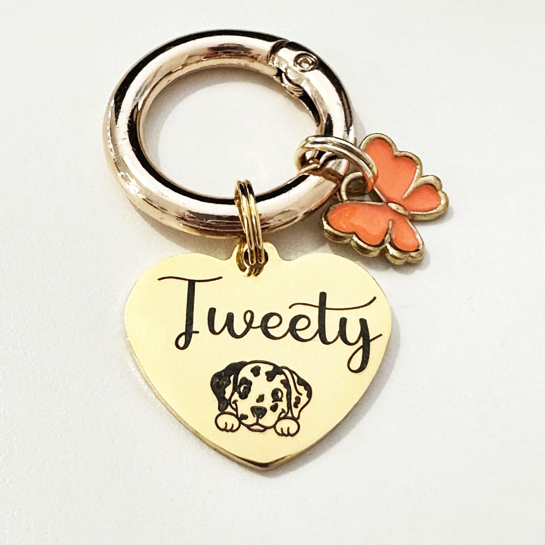 Custom Heart Shaped Dog Tag, Engraved Dog Tags, Pet Face Name Tag, Dog ...
