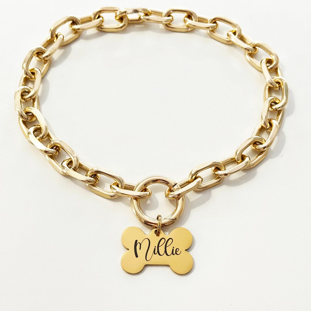 Chain Link Dog Necklace, Lightweight Dog Chain Collar, Dog Necklace for ...