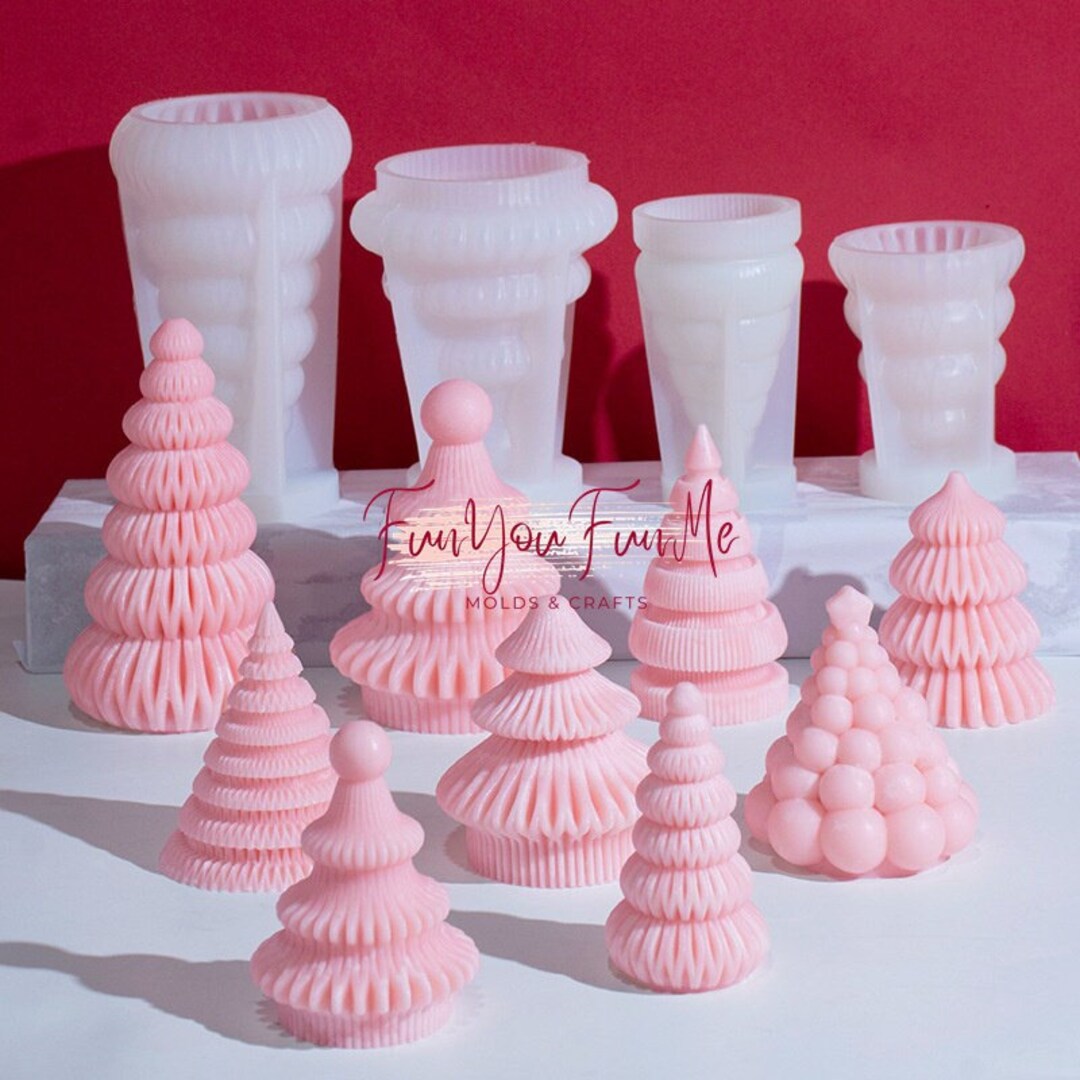 3D Origami Christmas Tree Mold, Candle Mold, Christmas Tree Cake Mold ...