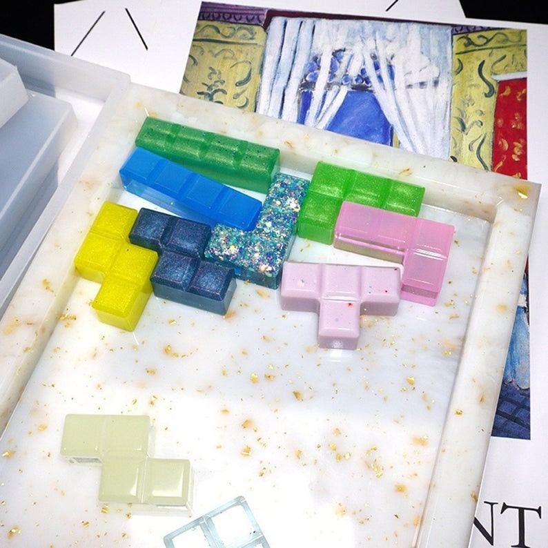 Tetris Silicone Mold Set: DIY Coaster Casting, Kids Game - Etsy