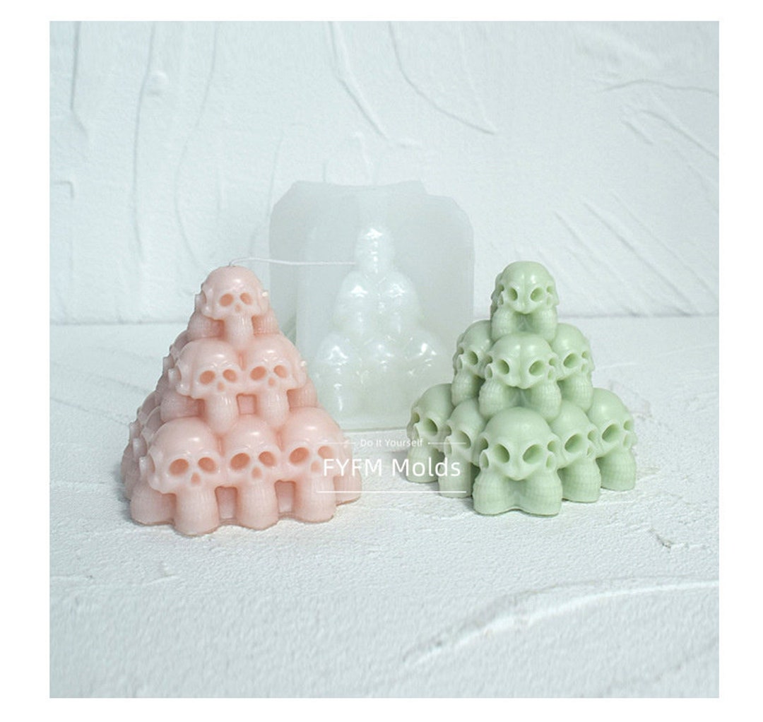 Halloween Skull Candlle Mold, Skeleton Mold, Food Grade Silicone Mold ...