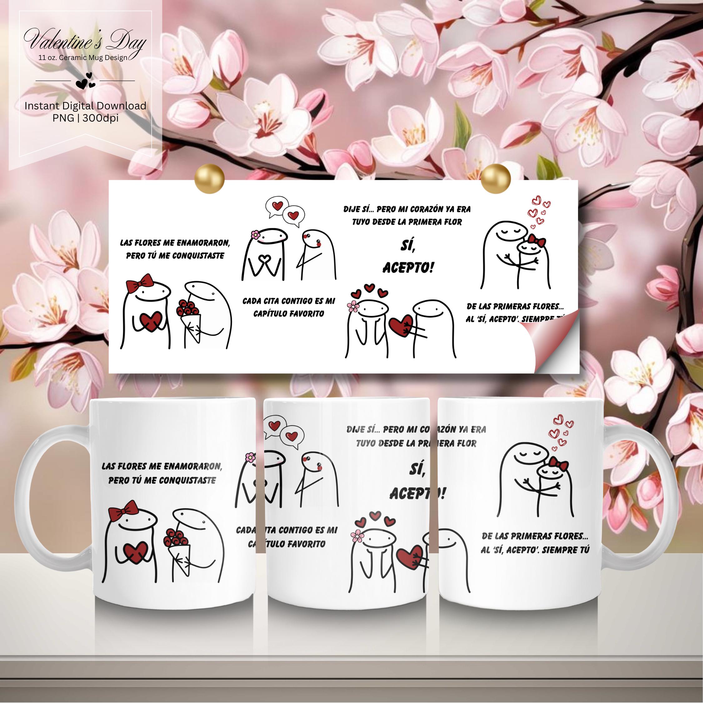 Cute Flork Couple Mug Wrap Design PNG, Cute Flork Meme Love Story 11 oz ...
