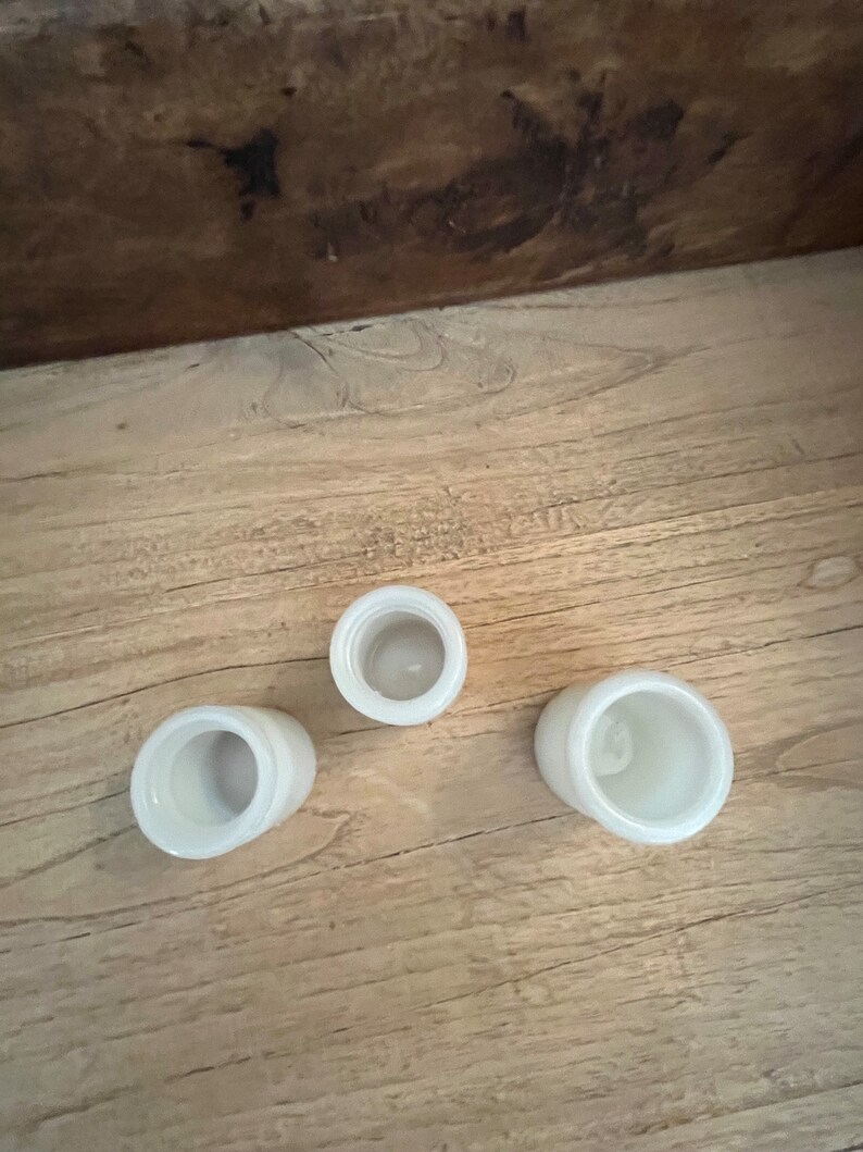 3 Mini Milk Glass Bottles - Etsy