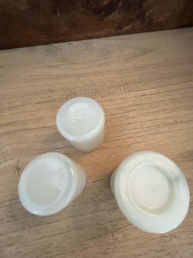 3 Mini Milk Glass Bottles - Etsy
