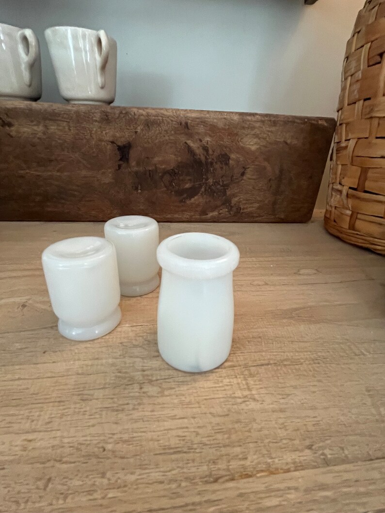 3 Mini Milk Glass Bottles - Etsy