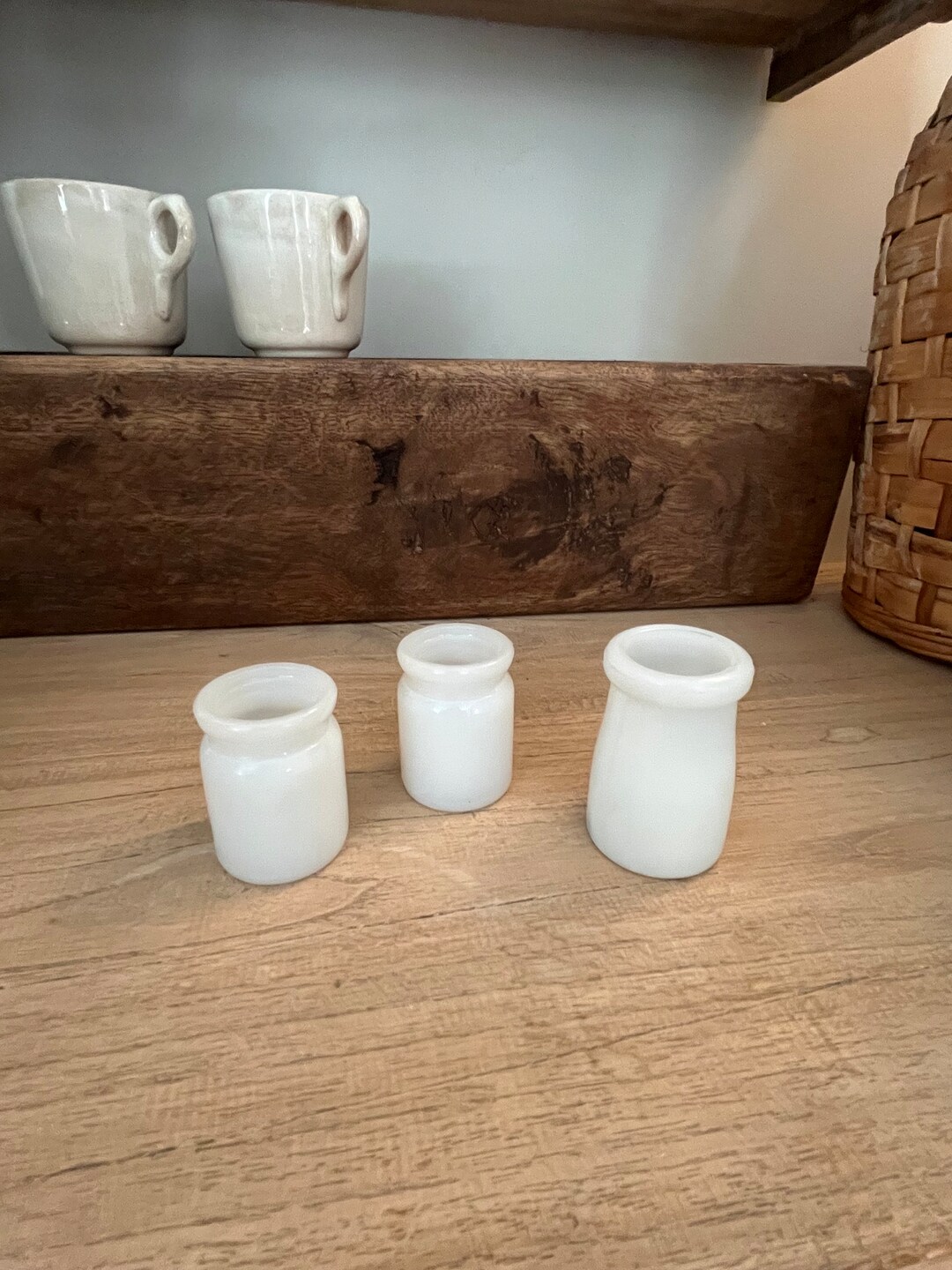 3 Mini Milk Glass Bottles - Etsy