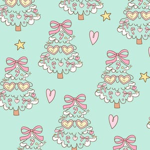 Girly Christmas Tree Poster | 18x24 Digital Download Wall Art | Cute ...