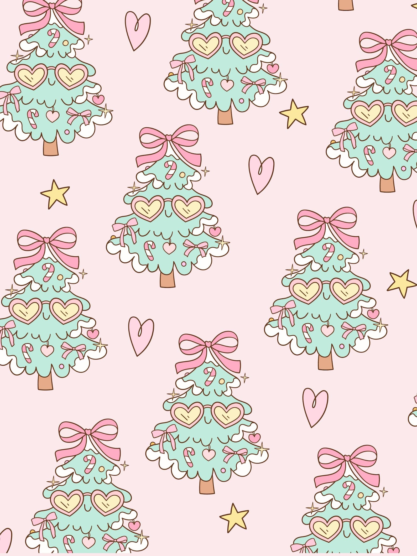 Girly Christmas Tree Poster | 18x24 Digital Download Wall Art | Cute ...