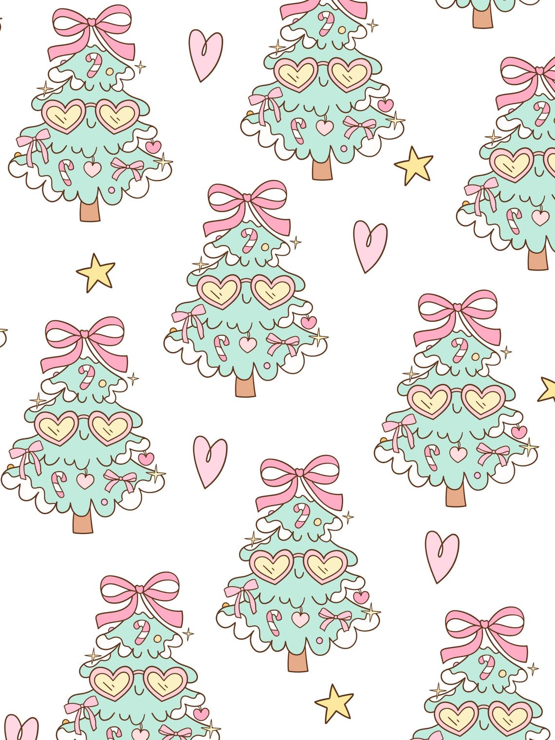 Girly Christmas Tree Poster | 18x24 Digital Download Wall Art | Cute ...