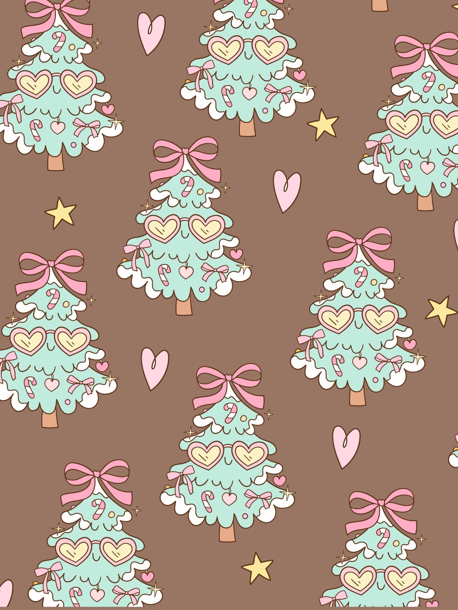 Girly Christmas Tree Poster | 18x24 Digital Download Wall Art | Cute ...