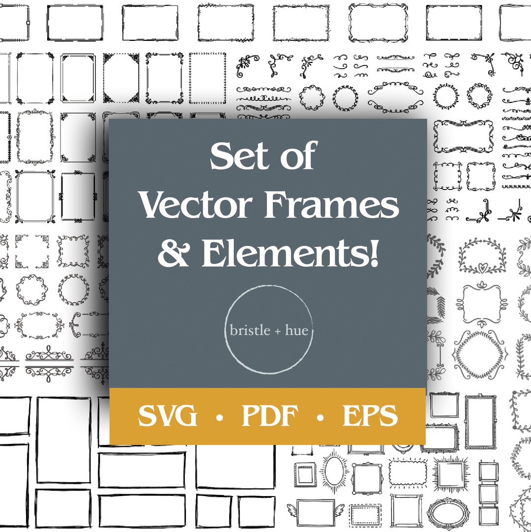 Vector Frames and Frame Elements, SVG/EPS/PDF Files - Etsy