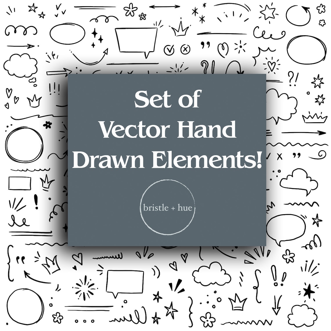 Vector Hand Drawn Sketch Elements! SVG/EPS/PDF – Over 100 Elements! - Etsy