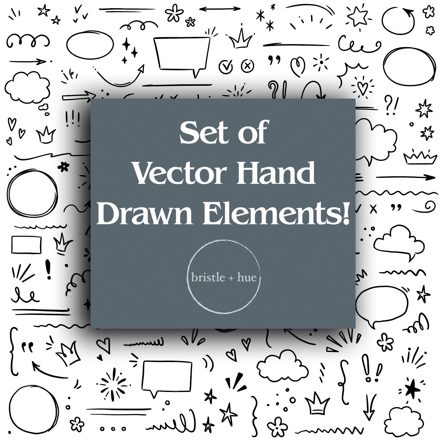 Vector Hand Drawn Sketch Elements! SVG/EPS/PDF – Over 100 Elements! - Etsy