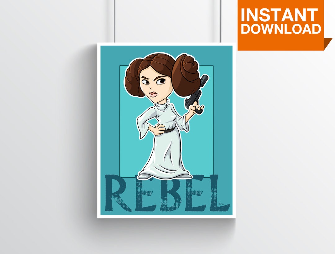 Printable Poster princess Leia Rebel INSTANT DOWNLOAD - Etsy