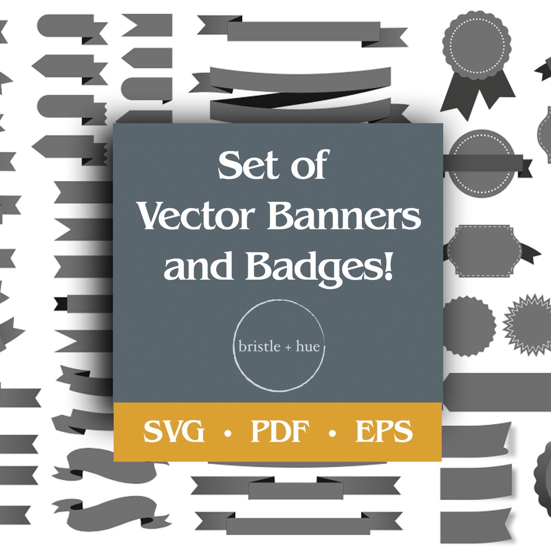 Vector Banners and Badges - SVG, PNG, PDF - Etsy