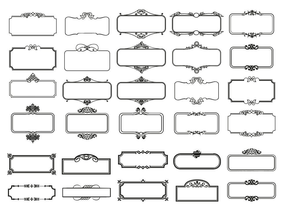 Vector Frames and Frame Elements, SVG/EPS/PDF Files - Etsy