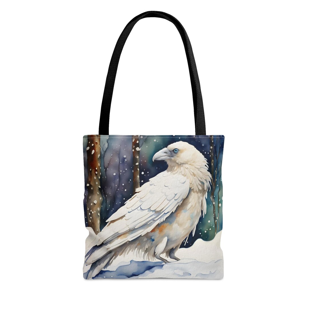 White Raven in Woods Tote Bag White Raven From Anchorage Alaska, Albino ...