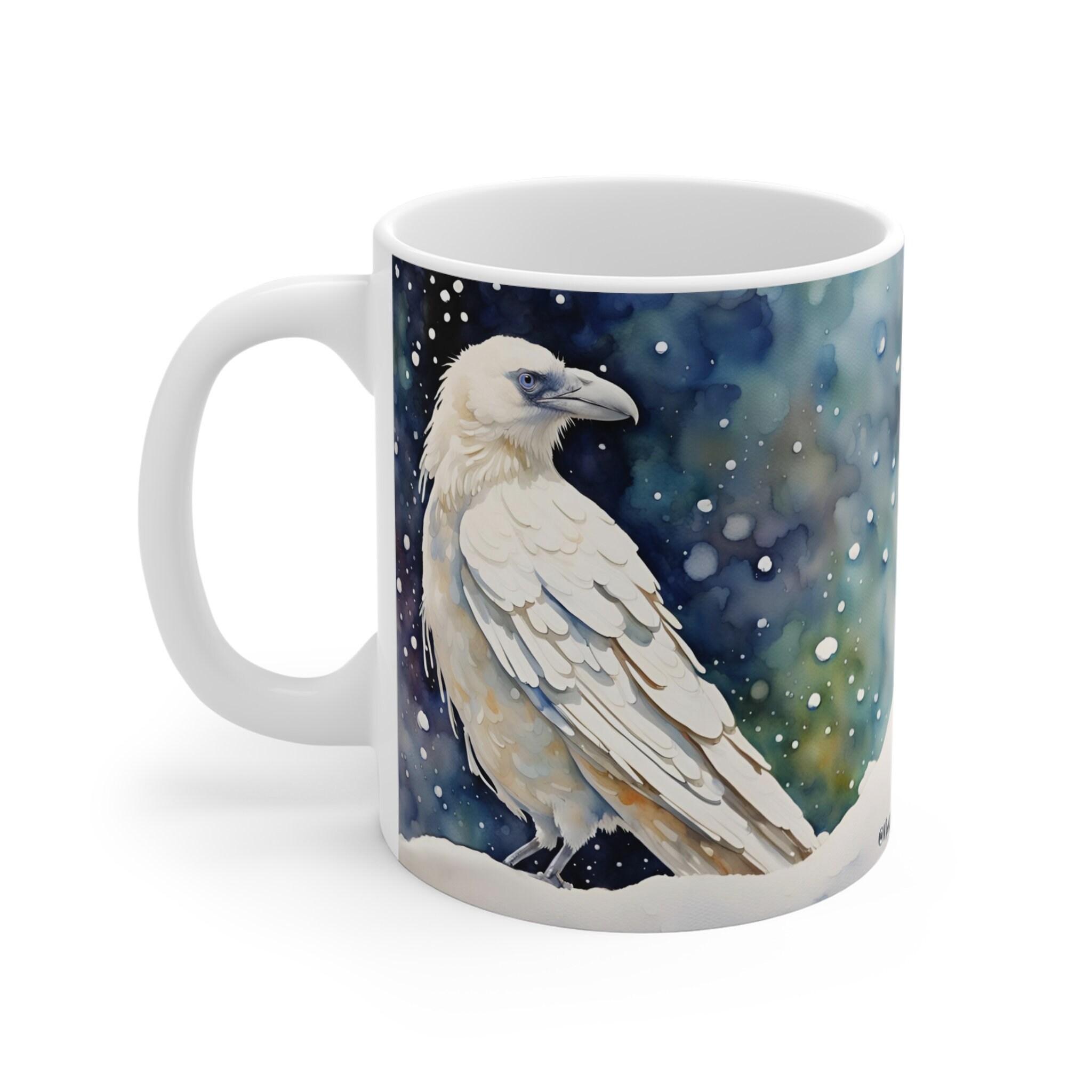 White Raven 11oz Mug: Unique Leucistic Bird Design, Ideal Gift for ...