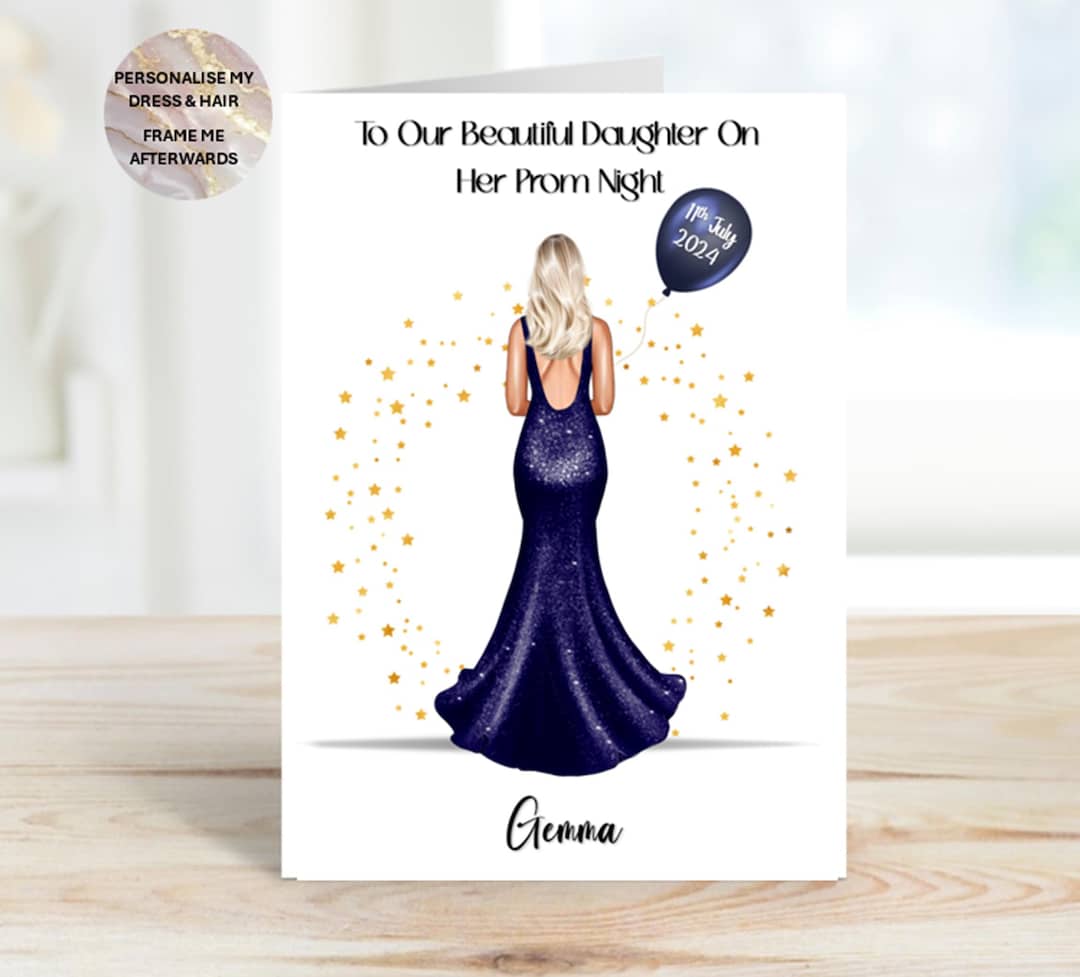 Personalised Prom Card, Prom Gift, Prom Keepsake, Gift for Daughters ...