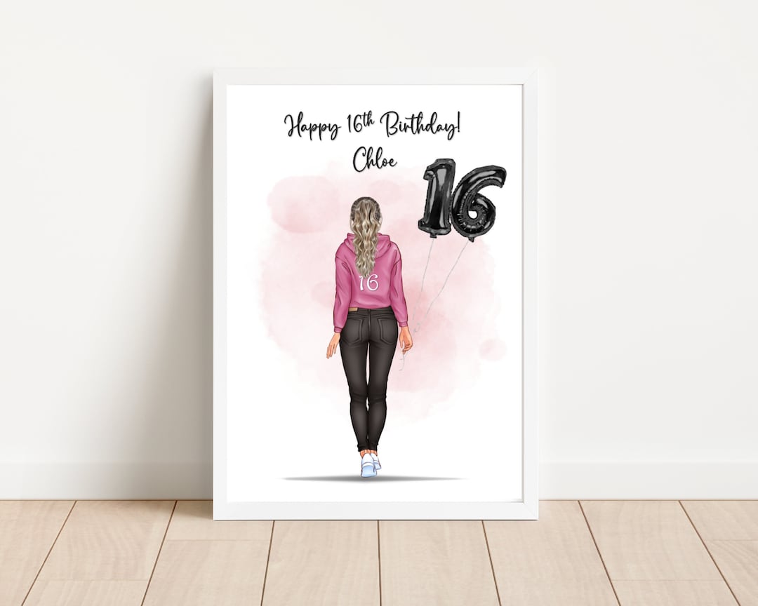 16th Birthday Gift, Personalised 16th Print, Sweet 16 Gift, Best Friend ...