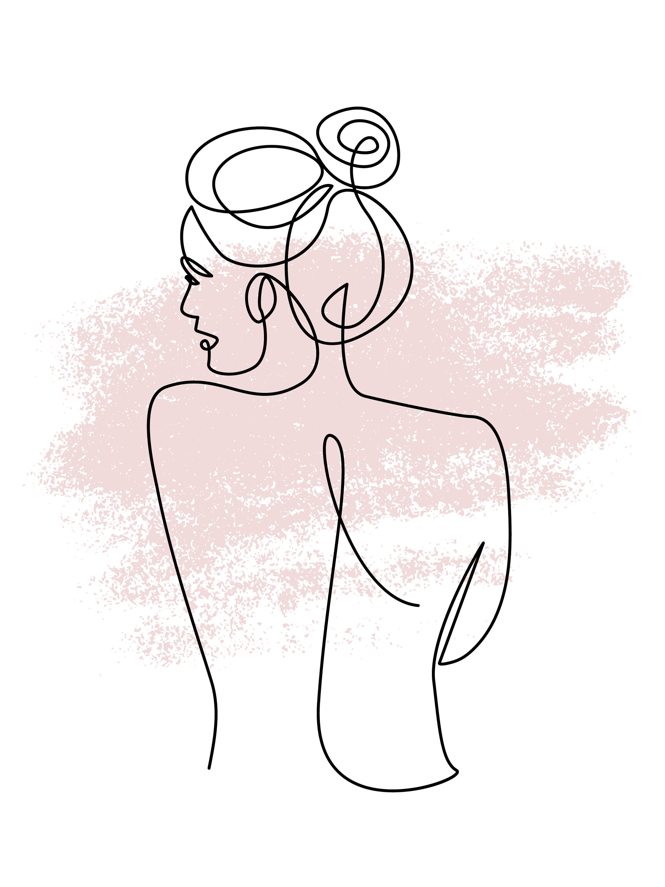 Pink Bathroom Line Art Set of 3 Line Art Prints Woman Line - Etsy