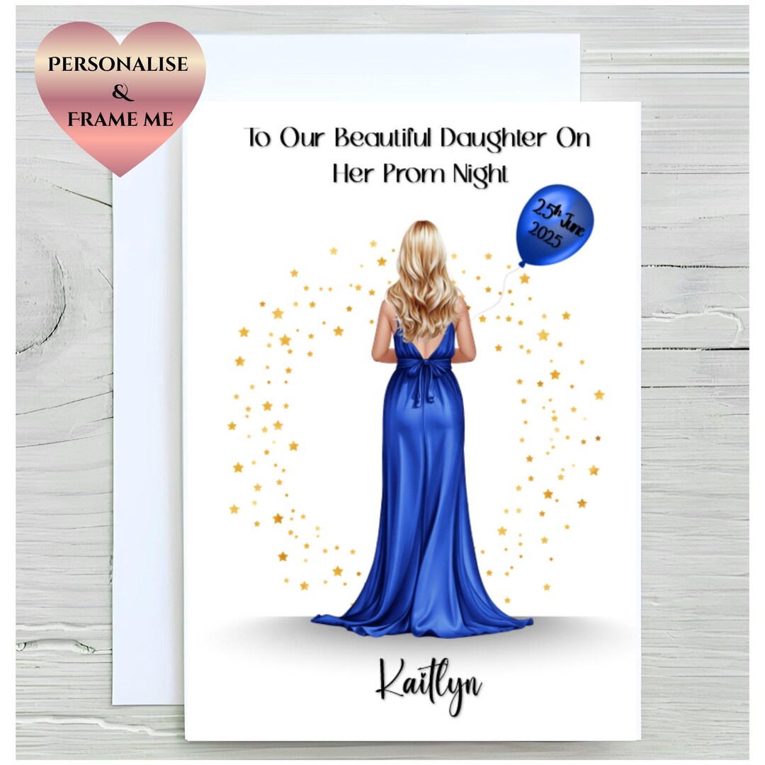 Personalised Prom Card, Prom Gift, Prom Keepsake, Gift for Daughters ...