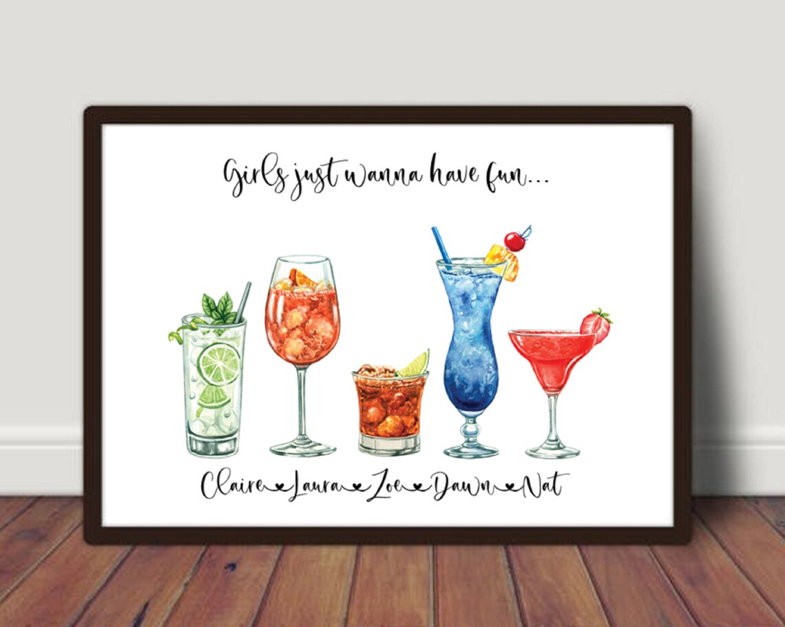 Personalised Cocktail Print Gift for Friends Friends - Etsy