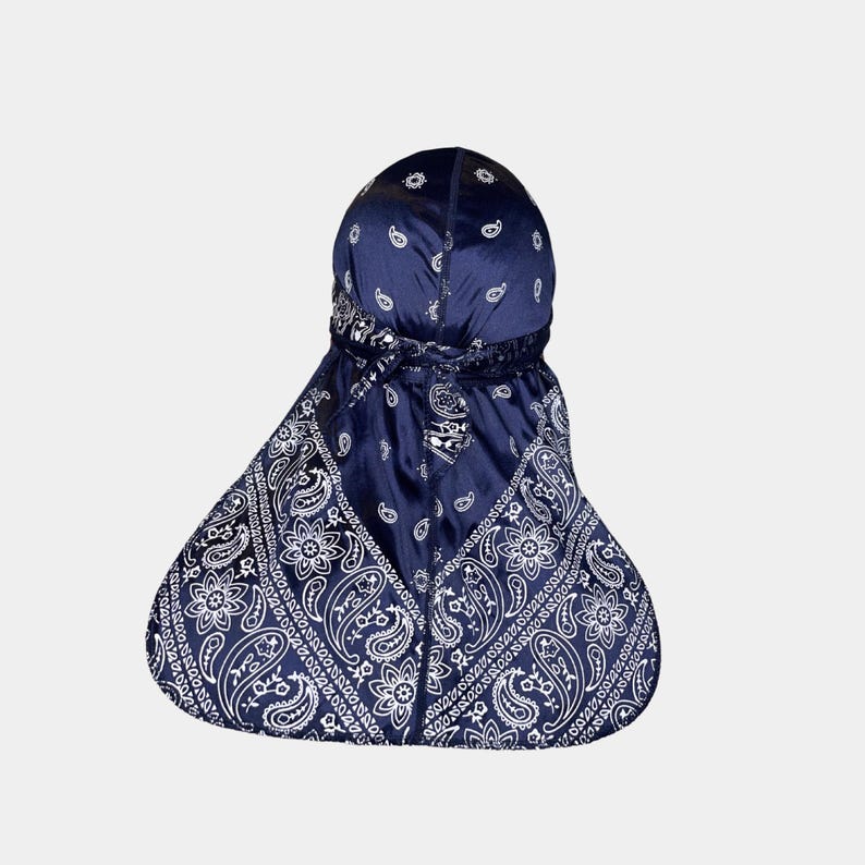 Navy Bandana Silky Durag - Etsy