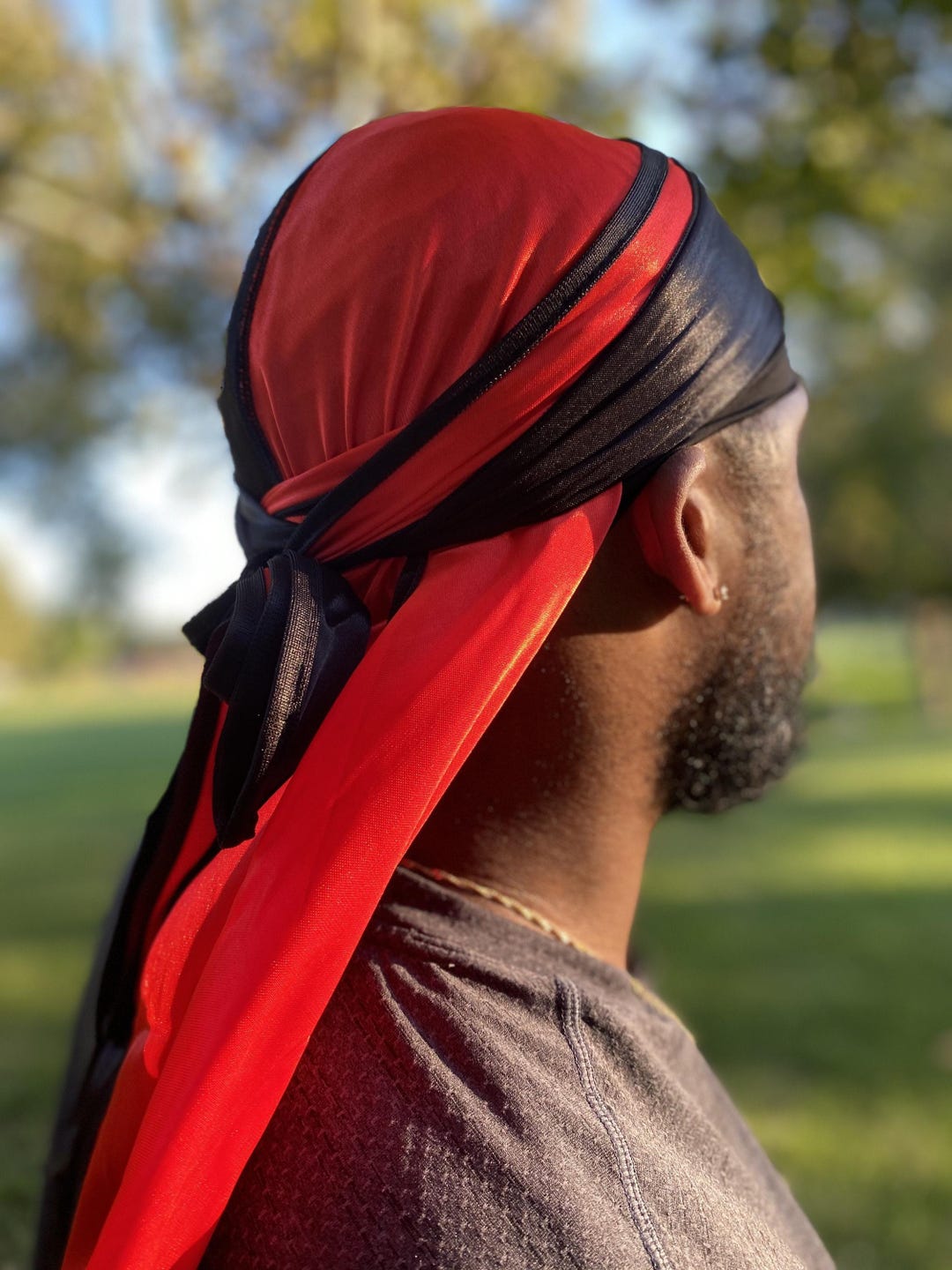 Red/black Two-tone Silky Durag - Etsy
