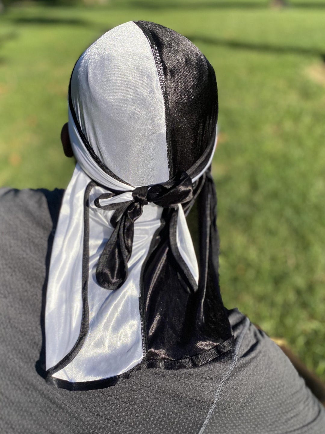 Silver/black Two-tone Silky Durag - Etsy