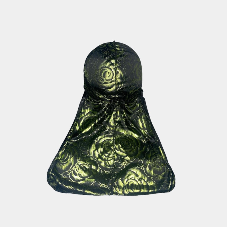 Black/green Rose Silky Durag - Etsy