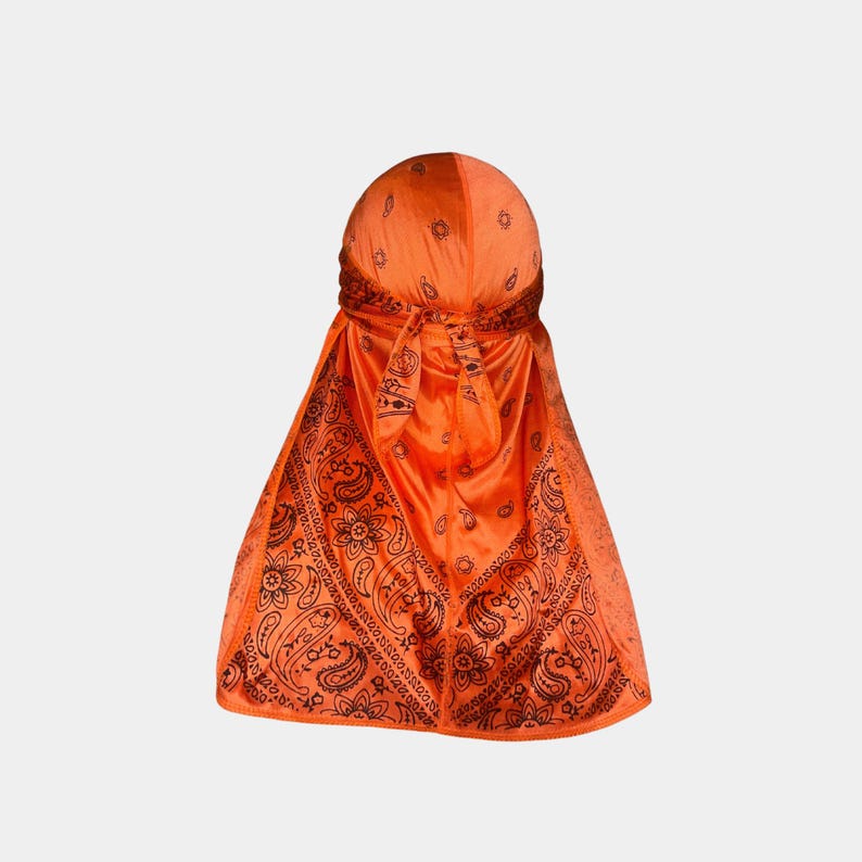 Orange Bandana Silky Durag - Etsy
