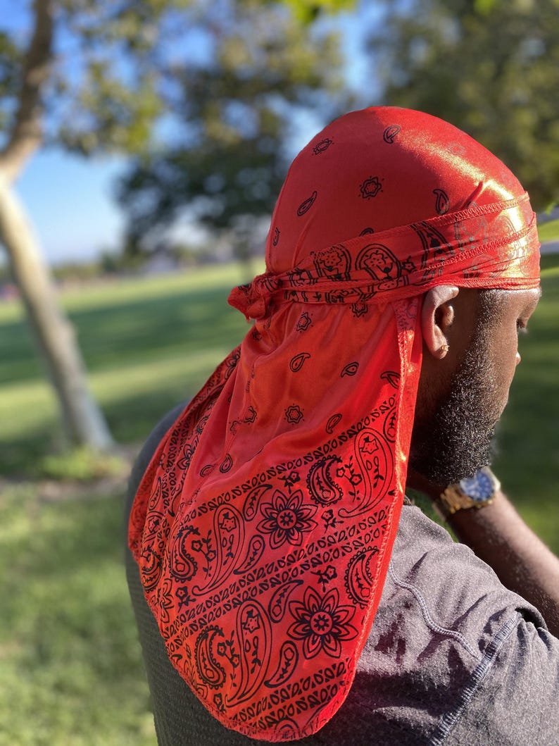 Red Bandana Silky Durag - Etsy