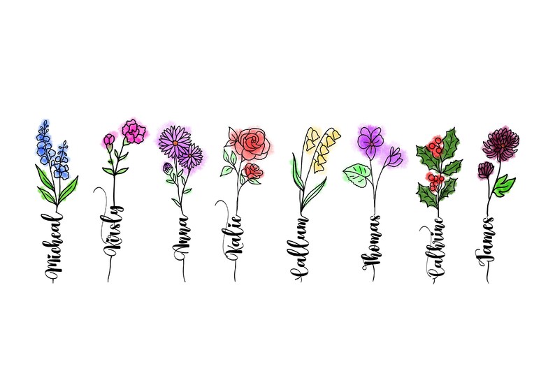 Personalised Birth Flower Prints - Etsy
