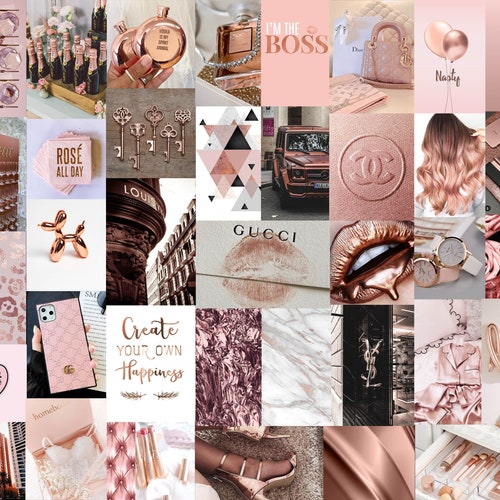Blush Pink Wall Collage Kit Aesthetic 2 Dusty Pink Trendy Etsy Uk