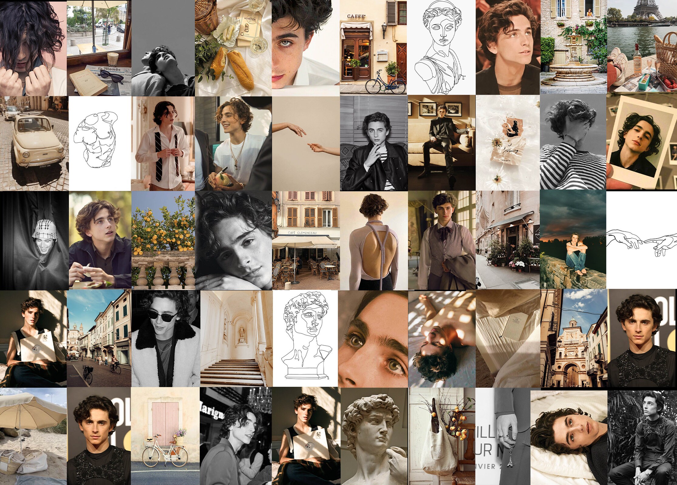 60pcs Timothée Chalamet Crema DIGITAL Wall Collage Kit - Etsy