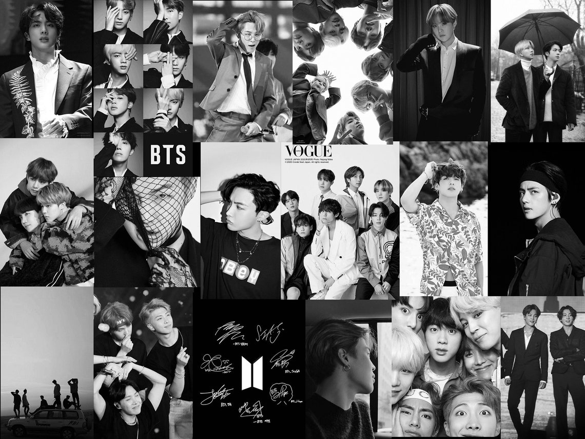 BTS Negro y Blanco DIGITAL Collage Kit 56 imágenes Dm me para ...