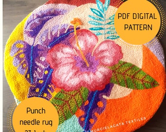Digital Punch Needle Pattern Cheetah Rug - Etsy