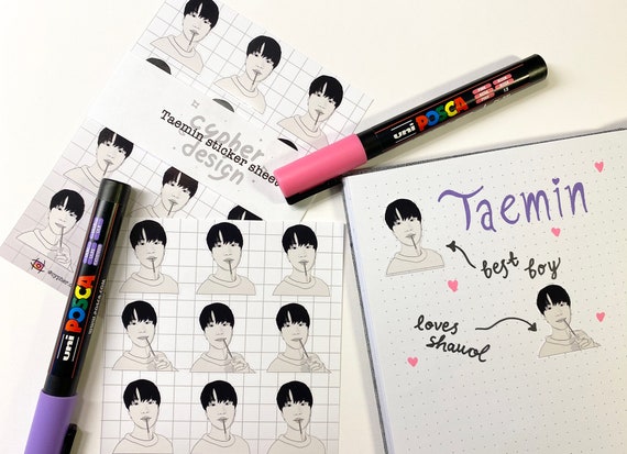 Shinee Taemin Sticker Sheet K-pop Stickers Shinee Decal - Etsy