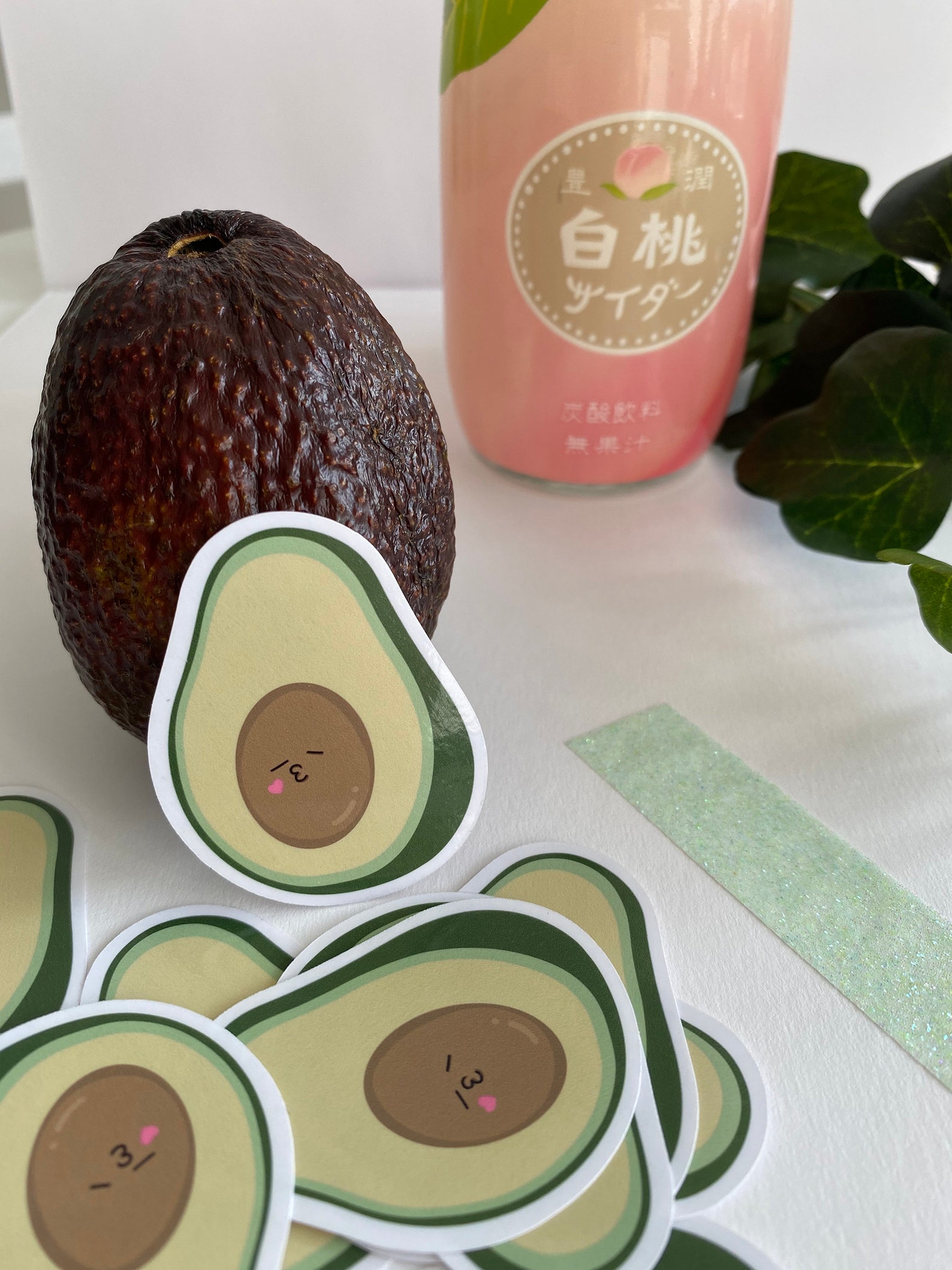 Cute Sticker, Avocado, Glossy Decal, Gift for Friend, Kawaii Aesthetic ...