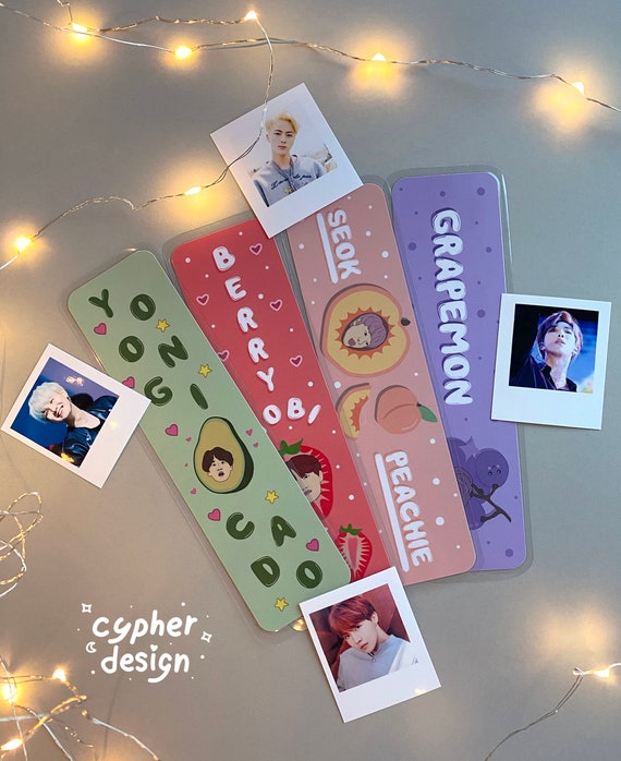 BTS Bookmark Fruit Theme Gift BTS Design Kpop Bookmark | Etsy