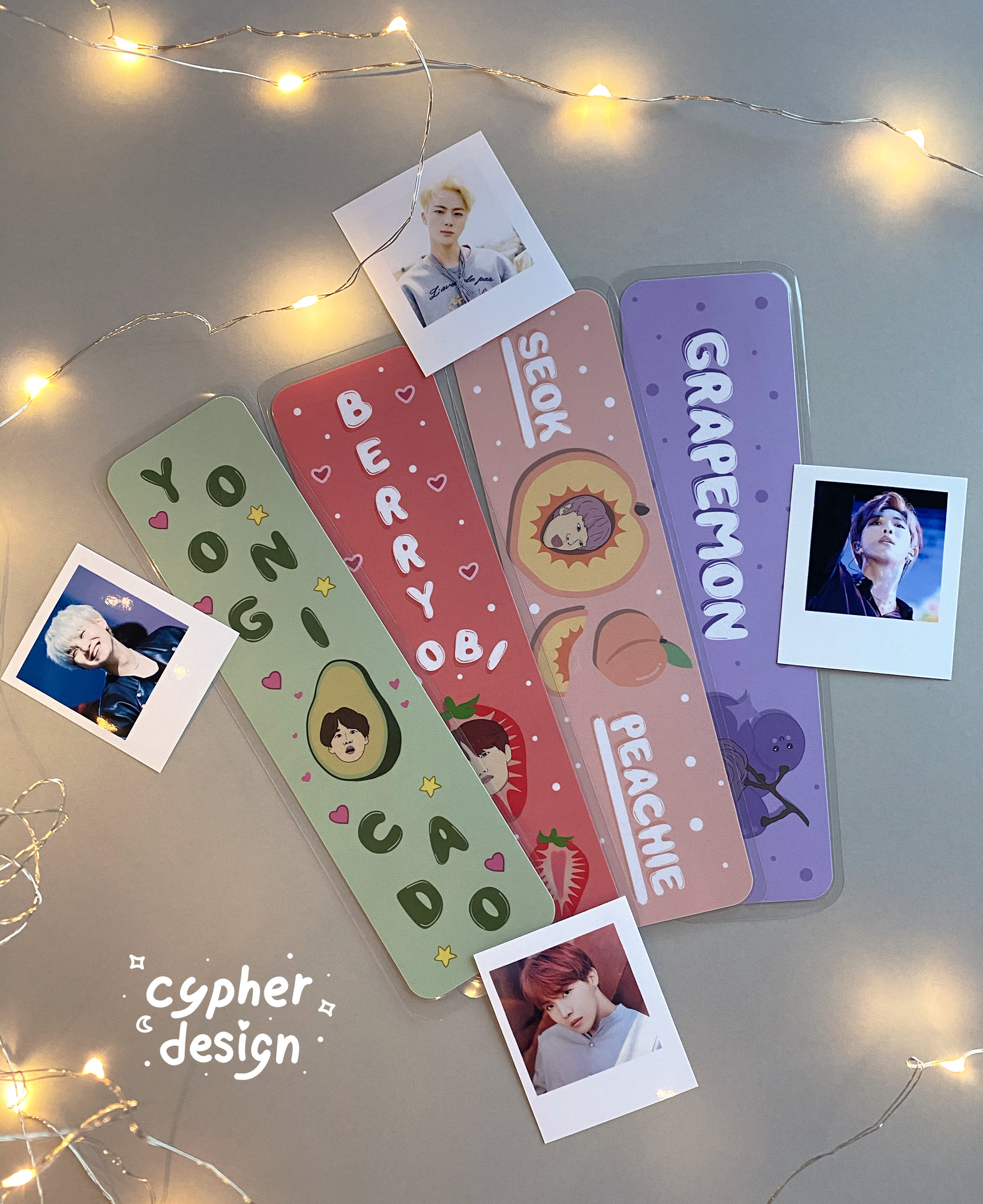 BTS Bookmark Fruit Theme Gift BTS Design Kpop Bookmark | Etsy
