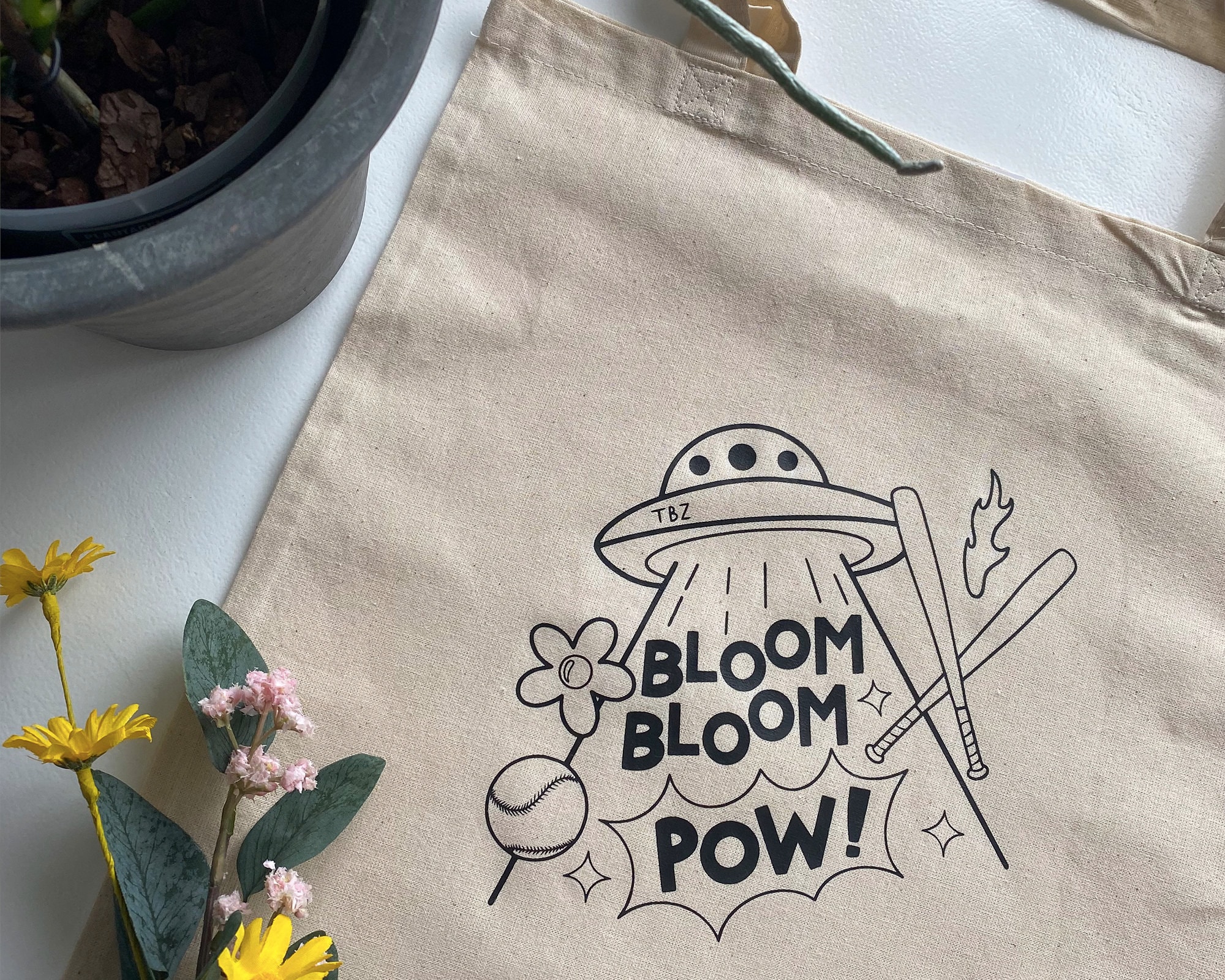 The Boyz Tote Bag Bloom Bloom Pow 100% Cotton and Heat | Etsy