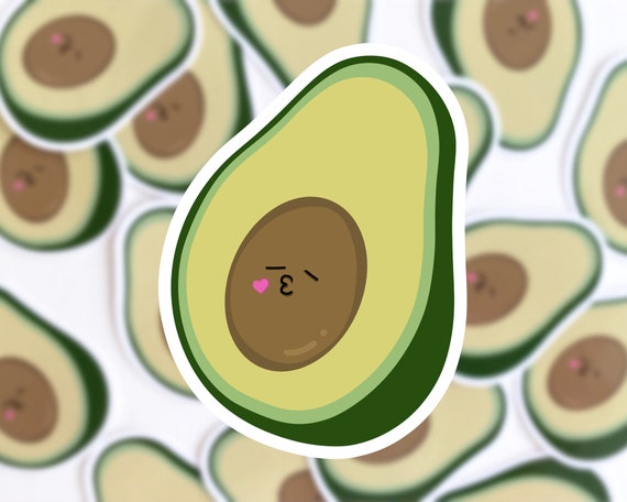 Cute Sticker Avocado Glossy Decal Gift for Friend Kawaii - Etsy