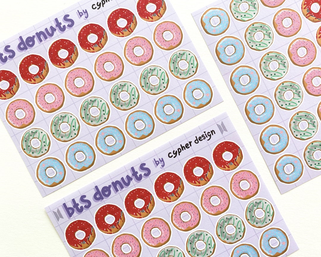 BTS Mini Sticker Donuts, K-pop Decals, Cute Kawaii Aesthetic, Bullet ...