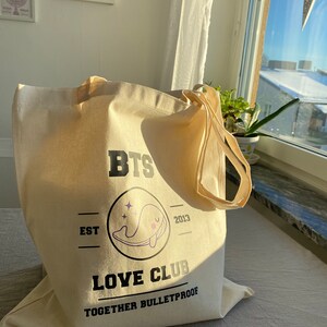 BTS Tote Bag, BTS Whale, Canvas Bag, Kpop Tote Bag, Bangtan Sonyeondan ...